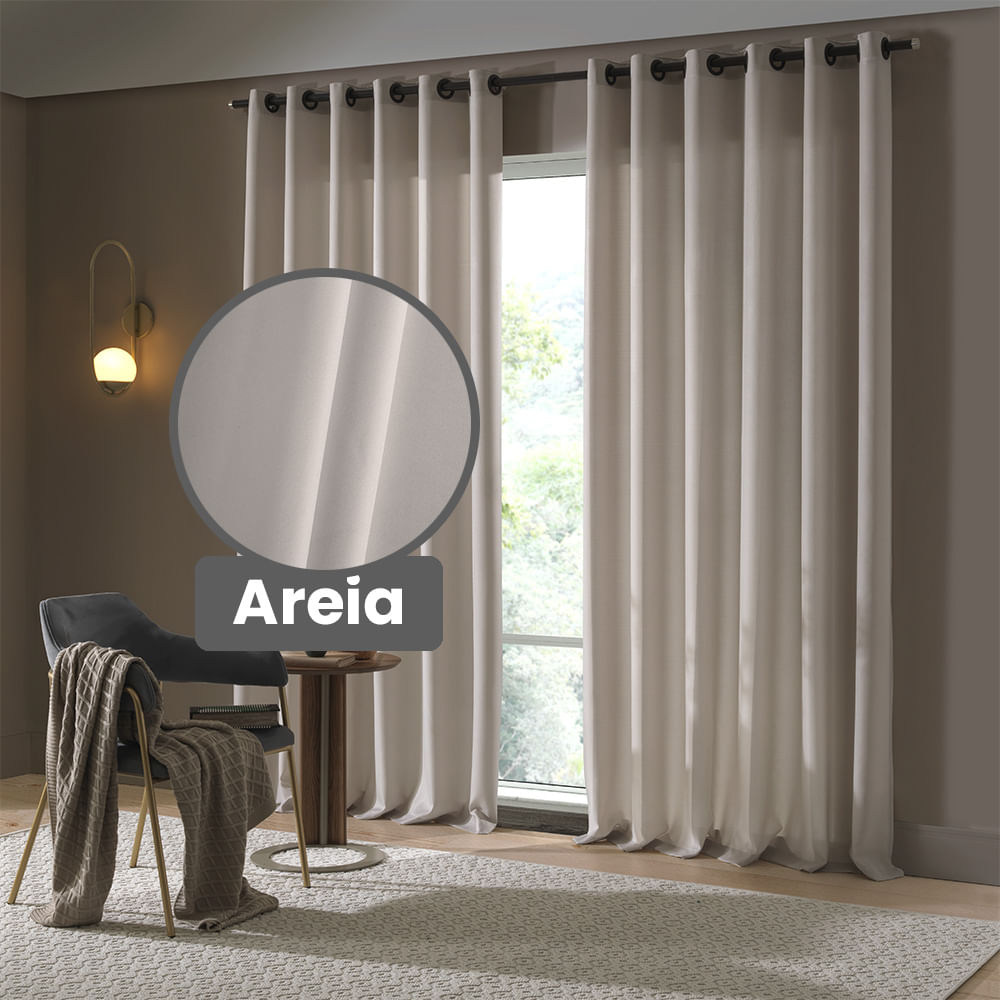 Cortina Rustica Oxford 3,0 x 2,5m - Bella Janela - emporiodolencol